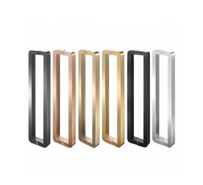 China Thick Glass Door Handle Round Square Stainless Steel Handle Bathroom Sliding Door Knobs and Pulls Door Handles for Interior / Exterior Doors Hardware (Y57000 series) for sale