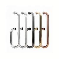 China Thick Glass Door Handle Round Square Stainless Steel Handle Bathroom Sliding Door Knobs and Pulls Door Handles for Interior / Exterior Doors Hardware (Y61000 series) for sale