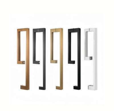 China Thick Glass Door Handle Round Square Stainless Steel Handle Bathroom Sliding Door Knobs and Pulls Door Handles for Interior / Exterior Doors Hardware (Y64000 series) for sale
