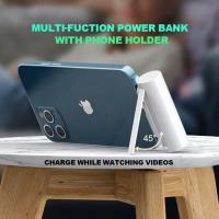 China Superlight Fast Charging Portable 5000mAh Power Bank 96g With In Built Holder for sale