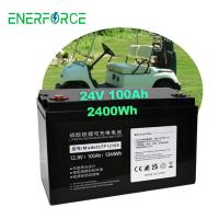China Enerforce Boat Golf Cart Battery 24V 100ah Lifepo4 LFP Battery Pack for sale