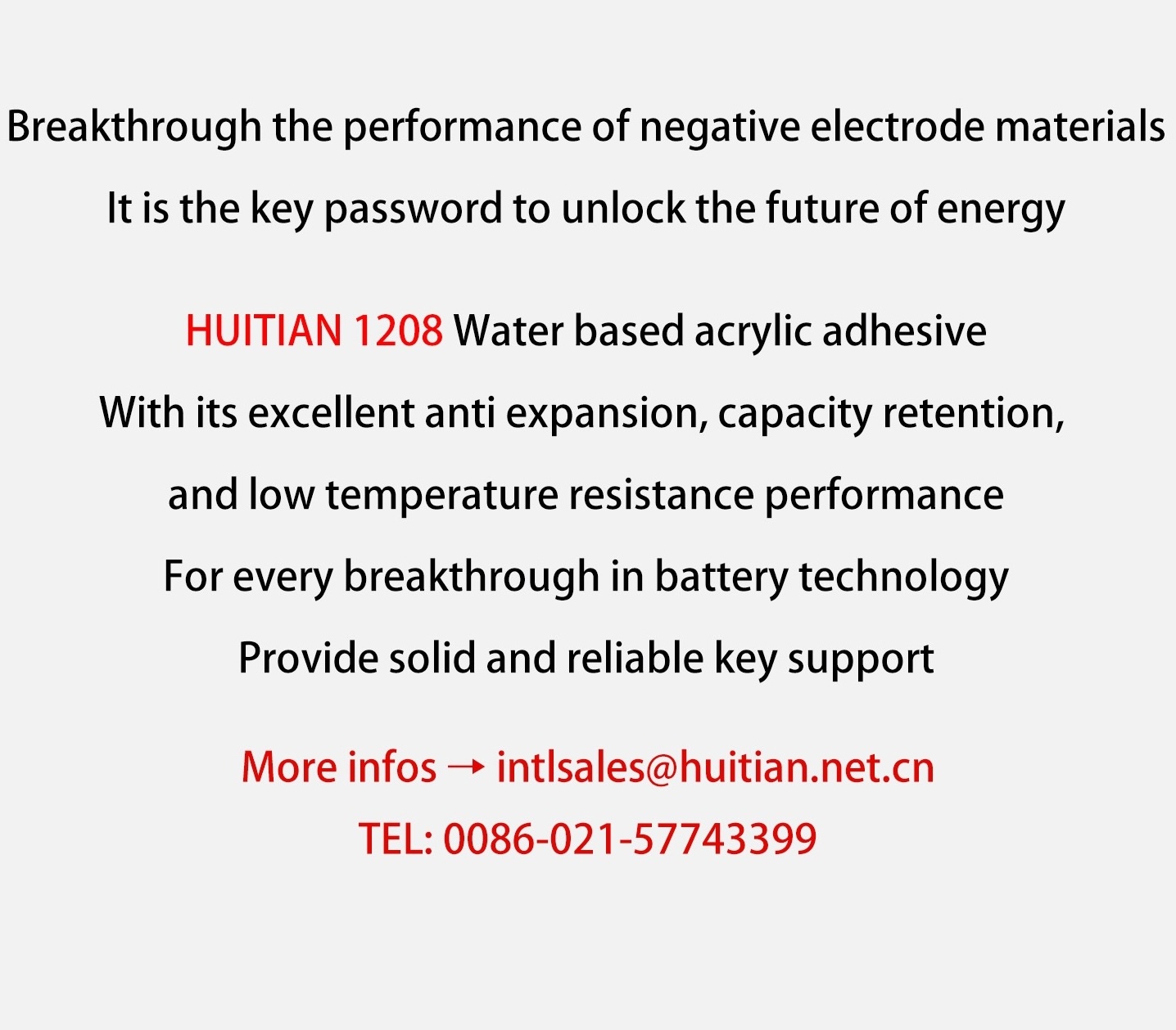 HUITIAN 1208 PAA Binder in industrial application