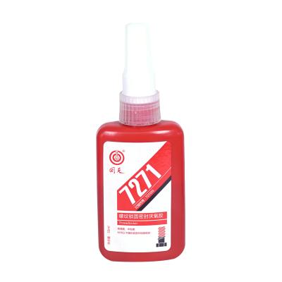China 7271 One-part Cyanoacrylate Adhesives / Threadlocker Red Medium Viscosity High Strength Fast Setting Hard Remove for sale
