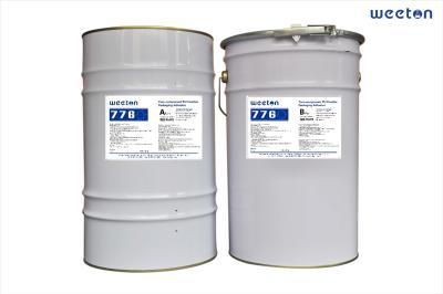 China 776A 776B Solvent-Based Flexible Packaging Adhesive Fast Curing For PET/AL/PE, PET/VMPET/PE, PET/VMCPP, PET/PE, OPP/VMCPP for sale