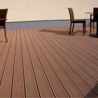 China 140mm High Flexural Strength WPC Deck Flooring Embossed Freeze Thaw Resistant for sale