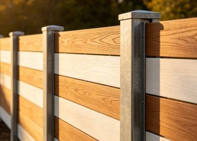 China Co Extrusion WPC Panel Fence Impact Resistant Sag Resistant WPC Composite Fencing for sale