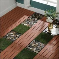 China B1 Fire Retardant WPC DIY Tiles 300x300mm Interlocking WPC Decking Tiles for sale