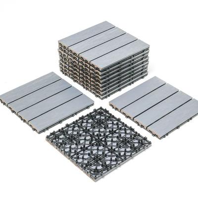 China Eco Friendly Wood Plastic Composite Tiles WPC Tiles For Terrace Recycled Outdoor Flooring for sale