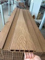 China 160*20mm B1 Fireproof Teak Wood Grain WPC Fence Panel for sale