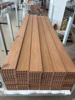 China 160*20mm B1 Fireproof Teak Wood Grain WPC Fence Panel for sale