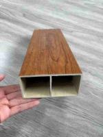 China 3D Embossed Wood Grain Moistureproof PVC Tube 100*50mm for sale
