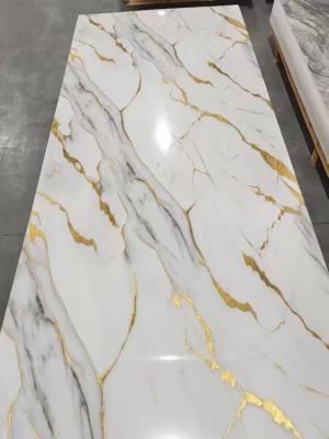 China High Gloss Waterproof UV Coated PVC Marble Sheet 1220*2440*3mm for sale