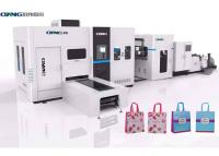 China Auto Feeding System PP Woven / PP Non Woven Box Bag Making Machine 50pcs / min for sale