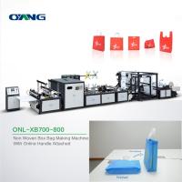 China High Power Non Woven Box Bag Making Machine With Online Handle Attaching for sale