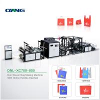 China Environmental Non Woven Carry Bags Manufacturing Machine With Loop Handle Sealing for sale