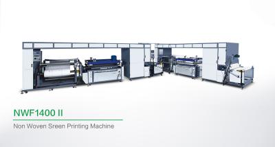 China For Walmart Bag Automatic Two Color Roll To Roll Non Woven Fabric Screen Printing Machine for sale