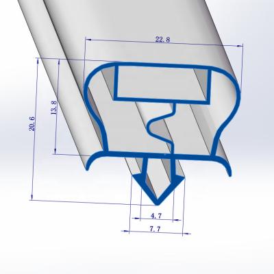 China Extrusion Processing Service Custom Refrigerator Gasket with Magnet Strip for sale