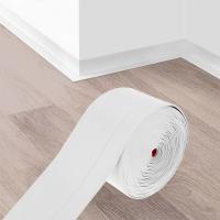 China Cutting White Self Adhesive PVC Skirting Board Wall Cove Base Roll Customizable for sale