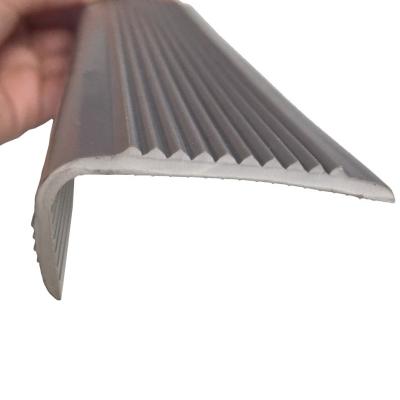 China Protective L Shape PVC Rubber Stair Nosing Edge Trim for Slip Resistant Stair Treads for sale
