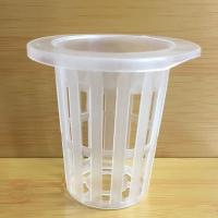 China Clear 2 Inch Hydroponic System Plastic Mesh Basket Nursery Net Pot For NFT Plant Grow for sale