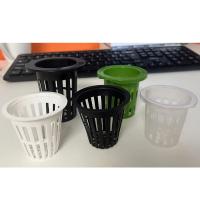 China Clear 2 Inch Hydroponic System Plastic Mesh Basket Nursery Net Pot For NFT Plant Grow for sale