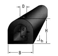 China Customized D Type Rubber Fender Marine PVC Piling Bumper for Breakwater Construction for sale