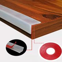 China Customize Size Yellow Silicone Rubber Sealing Strip For L Shaped Edge Wrapped Glass Door for sale