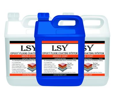 China 2:1 Crystal Clear Epoxy Middle/Design Coat for Floor and Countertops Coating for sale