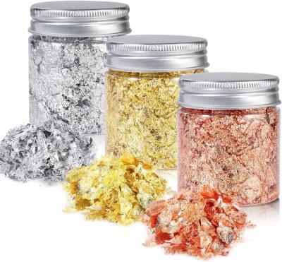 China LSY Gold Silver Copper Foil Flakes Metallic Leaf for Nails Painting Crafts Slime and Resin Jewelry Making for sale