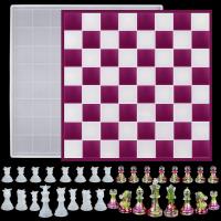 China LSY  12 inches XL Large Checkers Chess Board Mold for Resin, Full Size 3D Silicone Chess Piece Mold for Epoxy Resin for sale