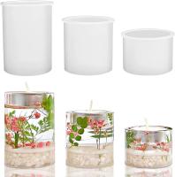 China LSY 3 Size Tealight Candle Holder Mold for Epoxy Resin, Silicone Pillar Cylinder Candle Holder Resin Mold for sale