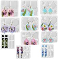 China LSY Variety Size Earrings Molds for Resin, Stud Dangle Drop Earrings Resin Molds with Hole, Arch/Oval/Hexagon for sale