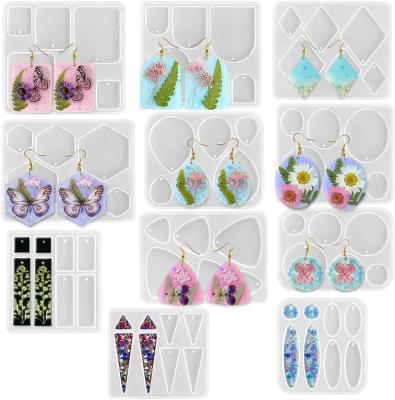 China LSY Variety Size Earrings Molds for Resin, Stud Dangle Drop Earrings Resin Molds with Hole, Arch/Oval/Hexagon for sale