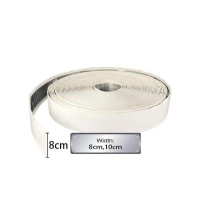 China Hand Bending Aluminium Trim Cap 0.33mm Mirror Silver Channel Letter Trim Cap for sale