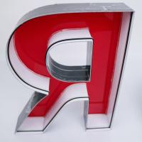 China Adjustable Brightness Geometric Plastic Letterforms For Indoor Or Outdoor Use for sale