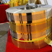 China Golden Aluminum Tape Coil With Folded Edge Word Sign Brushed Aluminum Coil Strip for sale