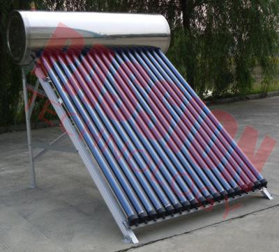 China Simple Structure Heat Pipe Solar Water Heater With Copper Heat Tube 6 Bar for sale