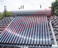 China Integrated Pressurized Rooftop Solar Water Heater Silver Steel Outer Tank for sale