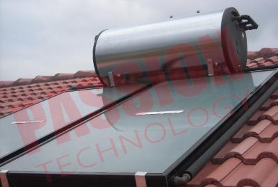 China White Steel Compact Pressure Flat Panel Solar Hot Water Systems With Solar Collector for sale