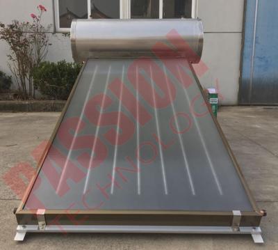 China Integrated Pressurized Flat Plate Collector Rooftop Hot Water Heater Full Copper Aluminum Sheet for sale
