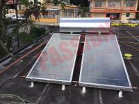 China Simple Solar Hot Water Heater System Thermosyphon Blue Titanium Solar Collector for sale