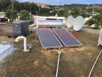 China Pressurized Flat Plate Solar Water Heater Blue Titanium Coating With Aluminum Alloy Support for sale