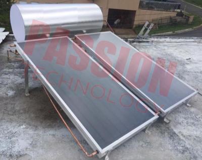 China 250 L Thermosyphon Blue Titanium Solar Home Heating System With Stainless Steel Bracket for sale