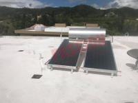 China 300L Thermal Flat Plate Collectors Solar Water Heating System 304 Inner Tank Blue Film for sale