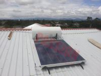 China 100L 150L White Tank Solar Powered Water Heater Blue Film Coating Solar Collector for sale