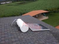 China High Performance Flat Plate Solar Water Heater Blue Titanium Collector White Outer Tank for sale