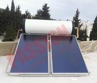 China Compact Flat Plate Solar Water Heater Blue Film Coating Solar Collector for sale