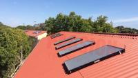 China Laser Welding Flat Plate Solar Collector Blue Titanium Coating Solar Heating Collector for sale