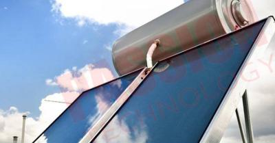 China Laser Welding Flat Plate Solar Collector Blue Titanium Coating Solar Heating Collector for sale