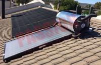 China Pressure Blue Titanium Flat Plate Solar Geysers Flat Panel Solar Collector Home Heating for sale
